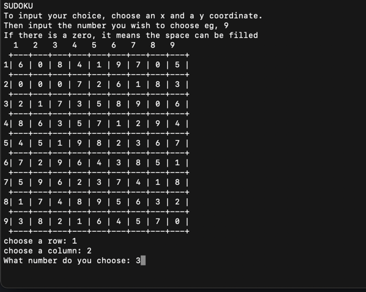 Github Magoogabukasudoku Terminal Sudoku Game 