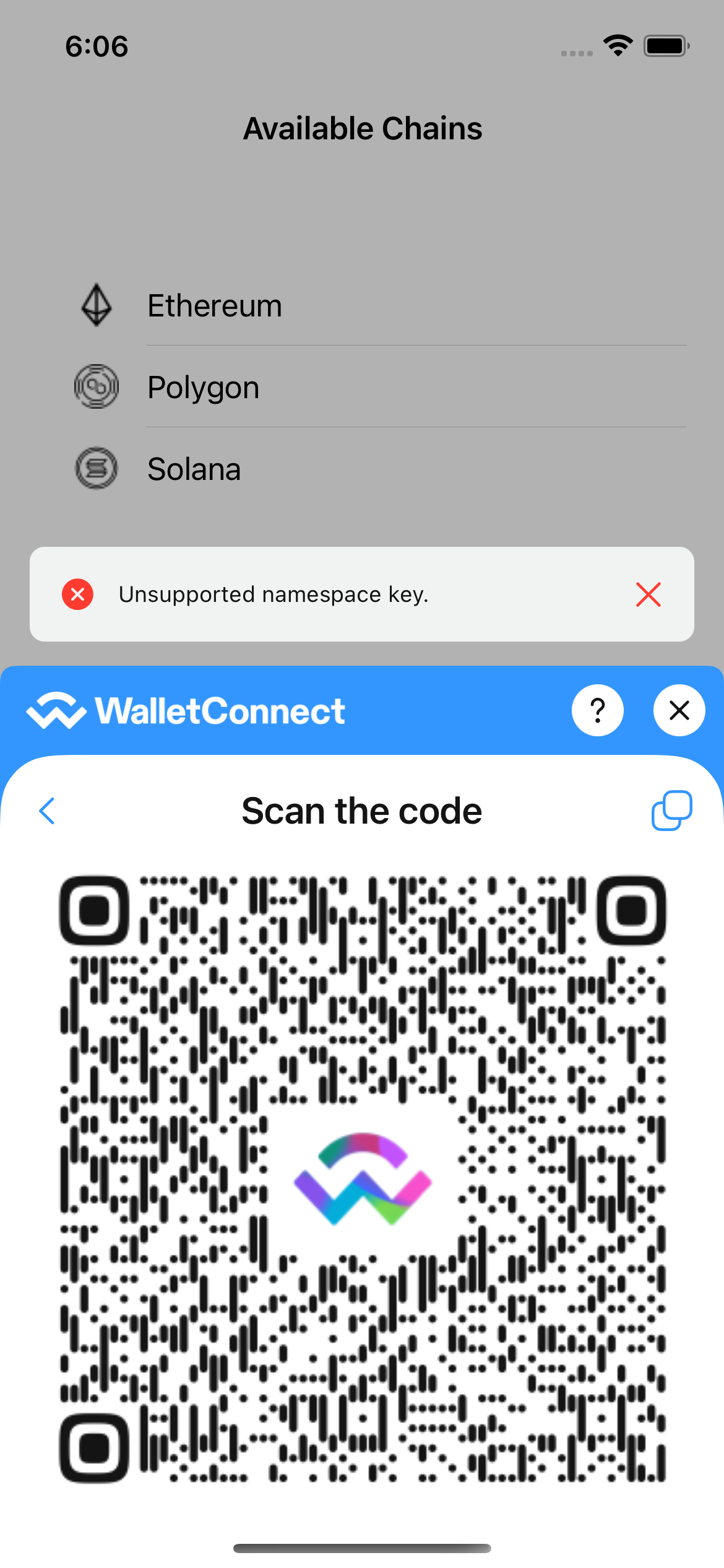 Cannot able to connect to the metamask with WalletConnectSwiftV2 · Issue #982 · WalletConnect ...