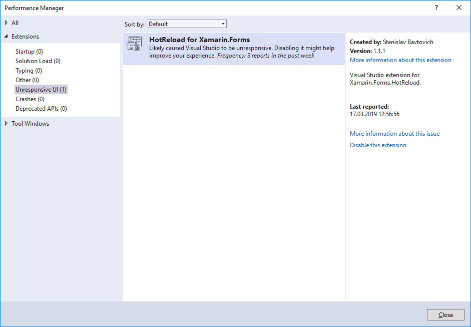 VS2019 Preview4: Performance Warning · Issue #26 · AndreiMisiukevich/HotReload · GitHub