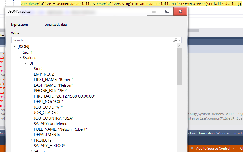 The JSON visualizer from VS2017 doesn't recognize generated JSON as valid · Issue #6 · Ali ...