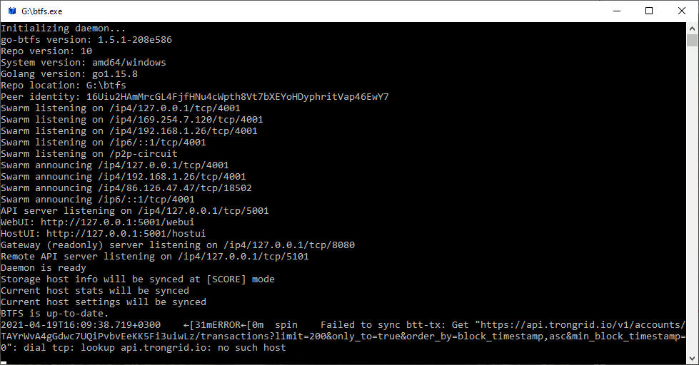 Dial Tcp No Such Host · Issue 1004 · Tron Usgo Btfs · Github