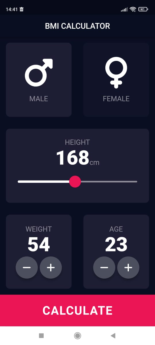 GitHub - uzzist/bmi_calculator: BMI calculator built using Flutter and Dart programming language.