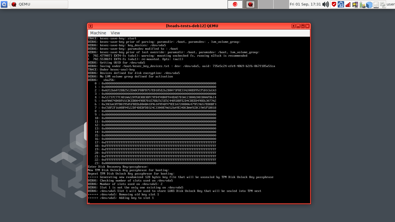 Running kexec-save-key wiped the only slot remaining · Issue #645 · linuxboot/heads · GitHub