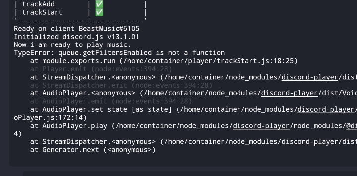 queue.getFiltersEnabled is not a function · Issue #705 · Androz2091/discord-player · GitHub