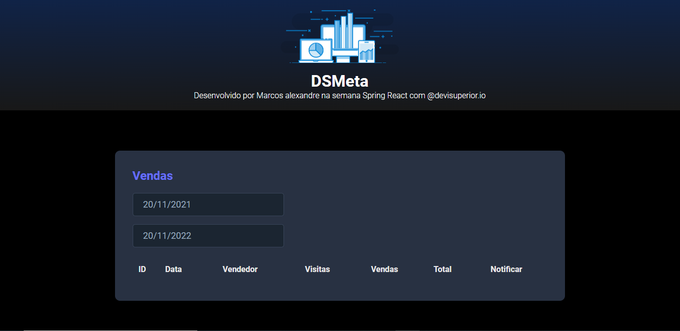 GitHub - Catalendas/DsMeta: Projeto criado em conjunto com a trilha "Semana Spring React" da ...