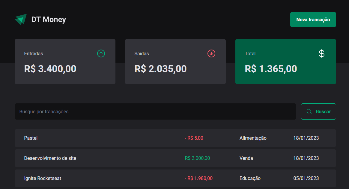 GitHub - Catalendas/New-Dt-money: O projeto Dt-money foi criado afins de estudo de sobre ...