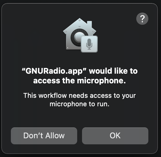 macOS: Audio Source doesn't work until Microphone permission is given · Issue #3415 · gnuradio ...