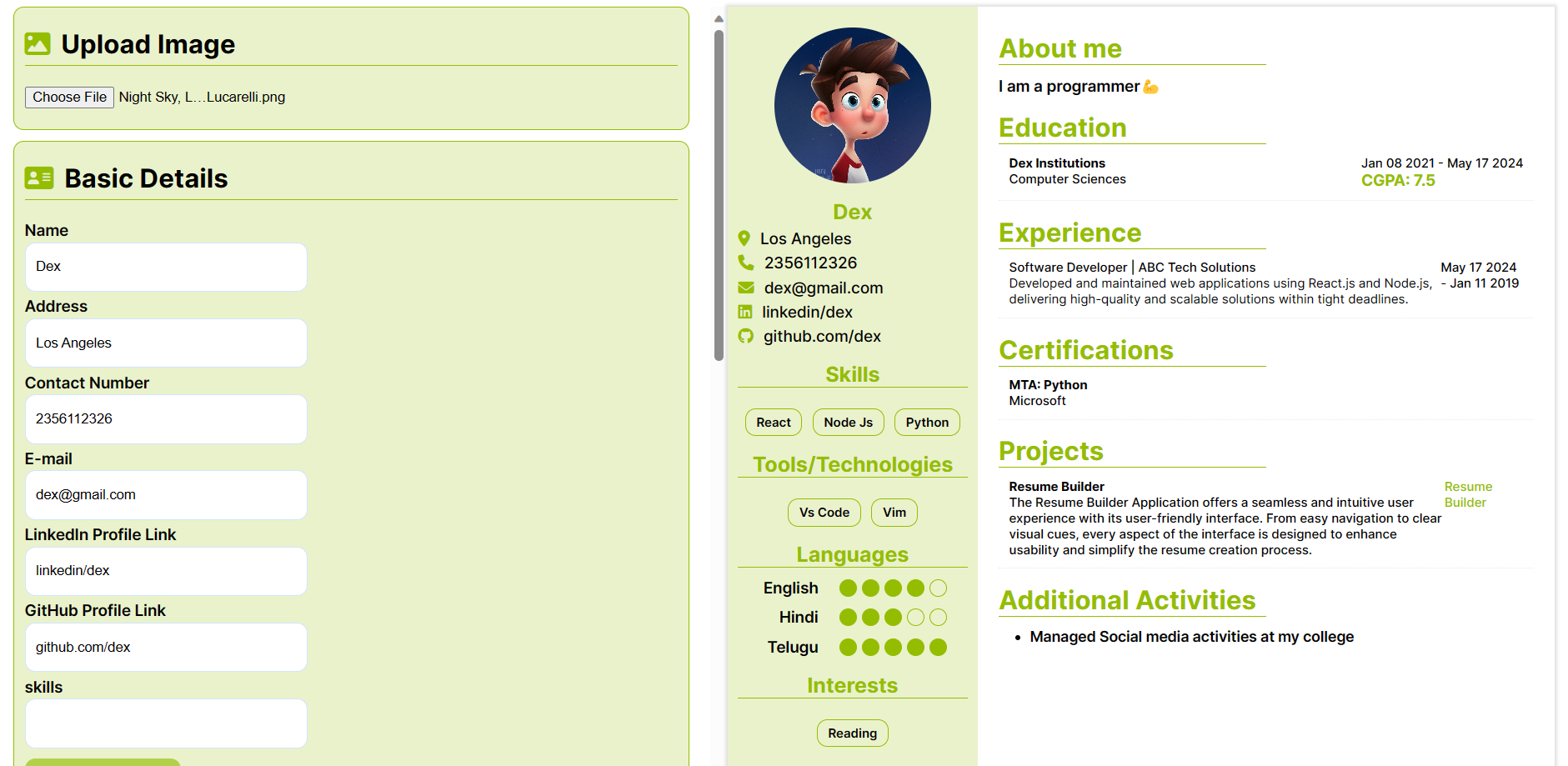 GitHub - dineshveguru/resume-builder-remastered: Create simple resumes ...
