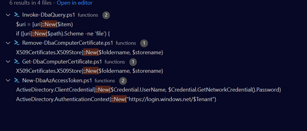 [Bug] Need to remove instances of ::new() · Issue #7513 · dataplat/dbatools · GitHub