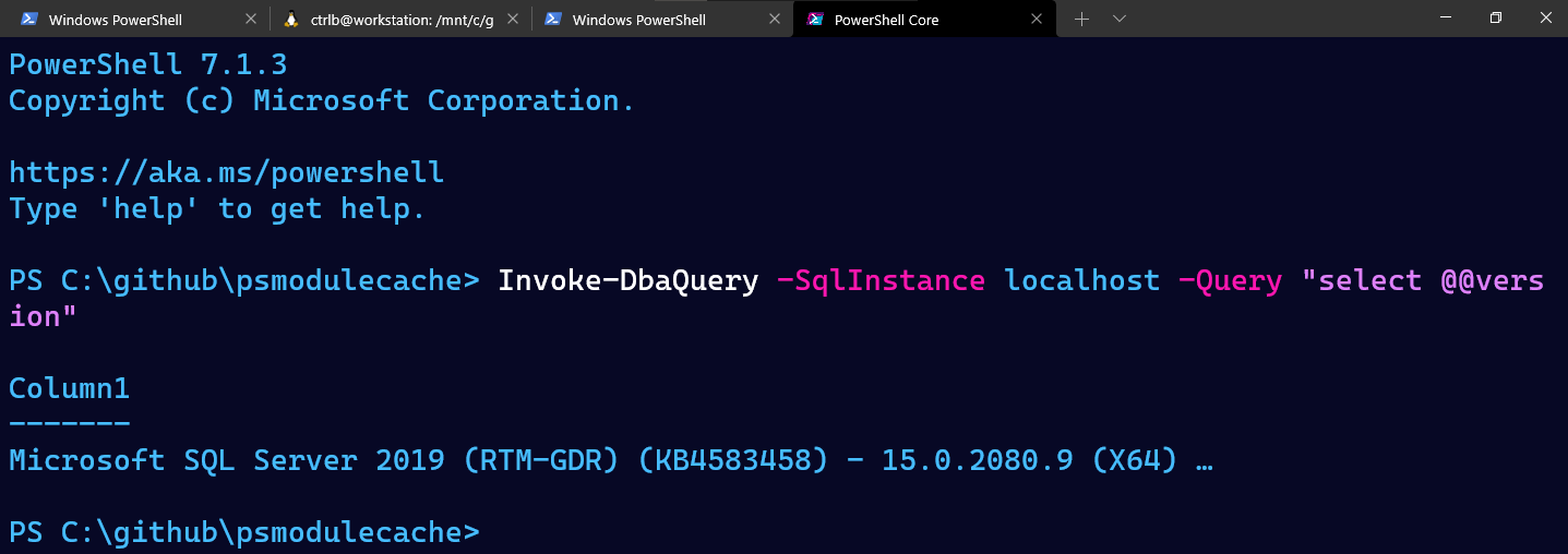 Error when running 'invoke-dbaquery' in Powershell 7.1.3 · Issue #7627 · dataplat/dbatools · GitHub