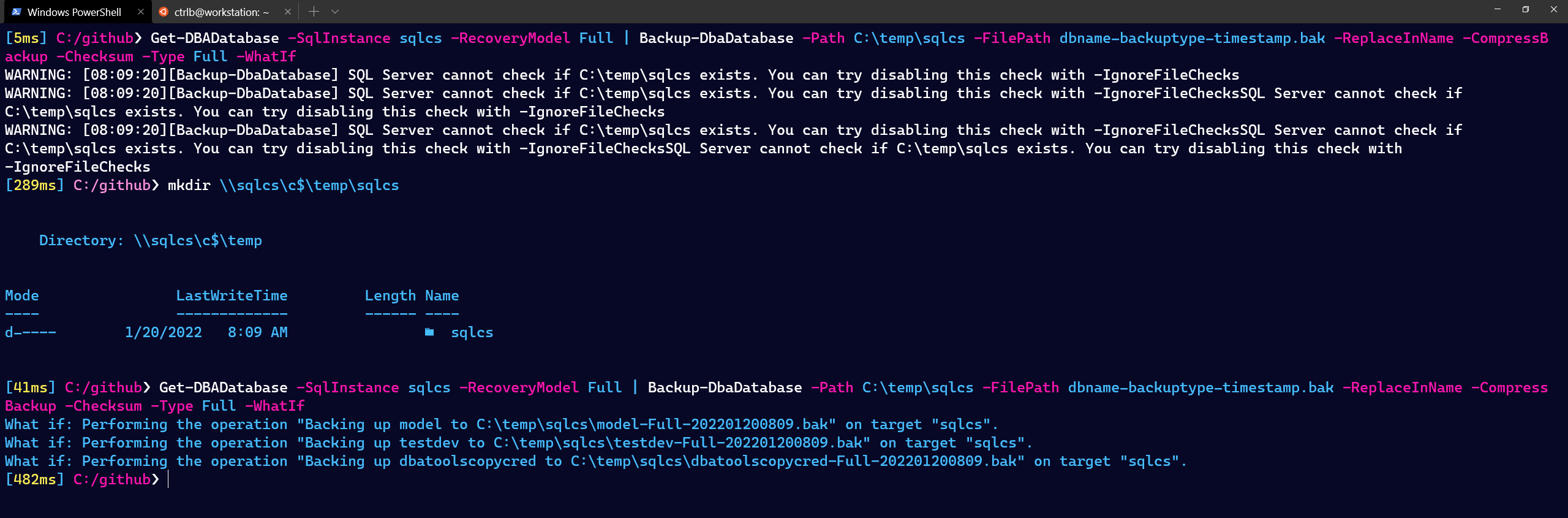 Backup Dbadatabase With Piped In Databases And Using Replaceinname Creates Empty Servername