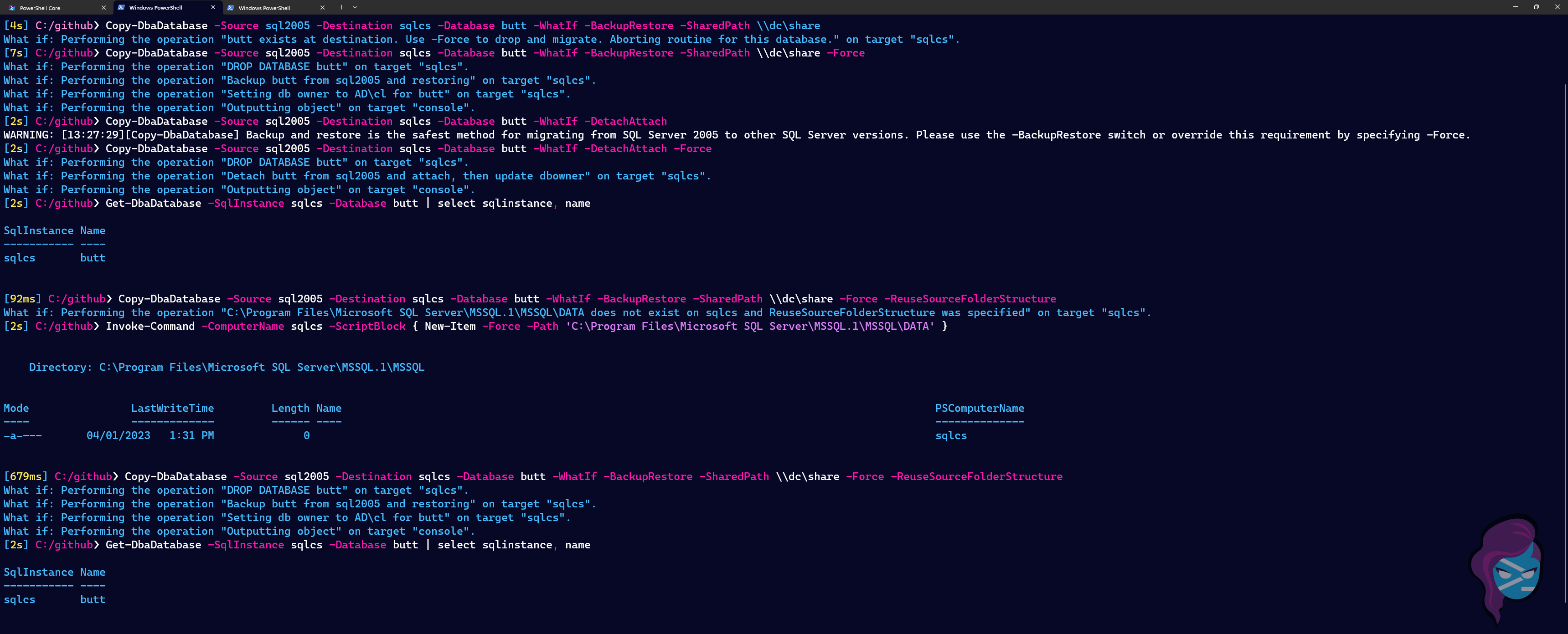 Copy Dbadatabase Whatif Still Drops Destination Db · Issue 8800 · Dataplat Dbatools · Github