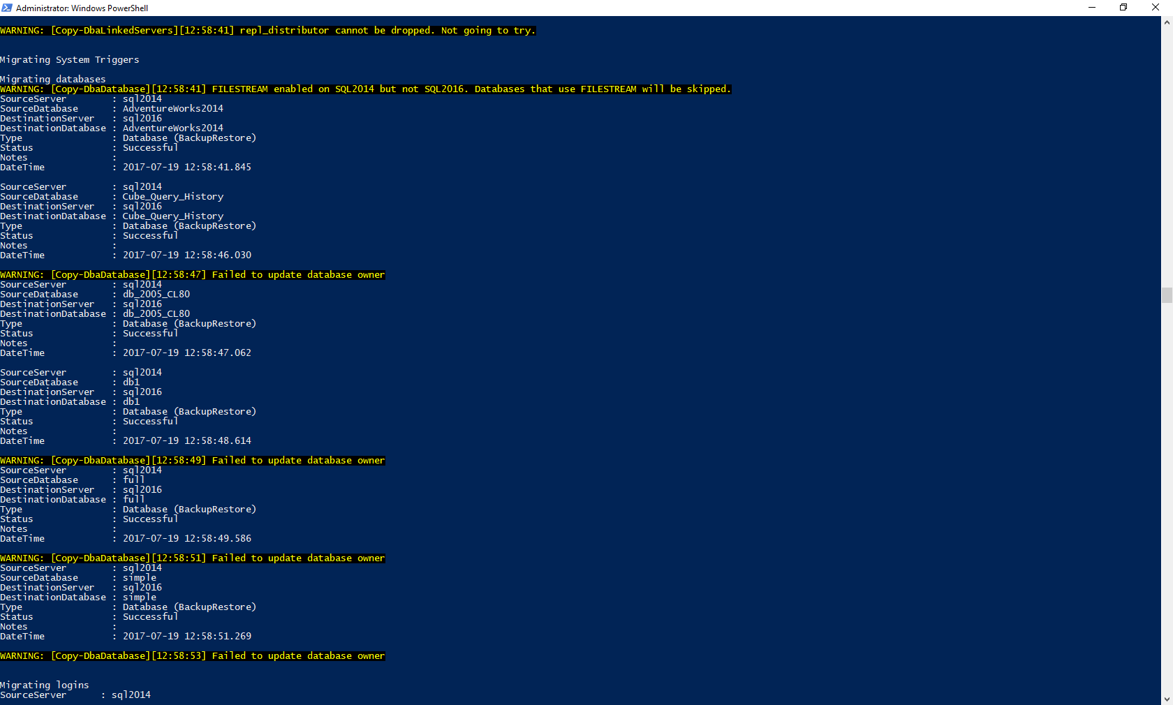 Copy Dbadatabase Lots Of Cant Update Owner · Issue 1756 · Dataplatdbatools · Github