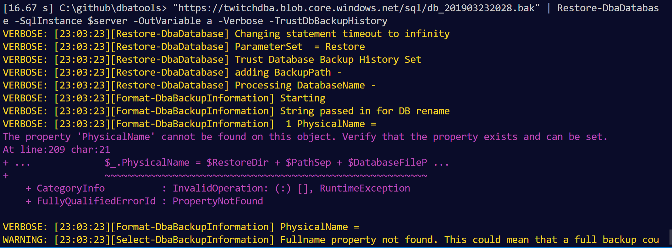 Managed Instance with TrustBackupHistory · Issue #5297 · dataplat/dbatools · GitHub