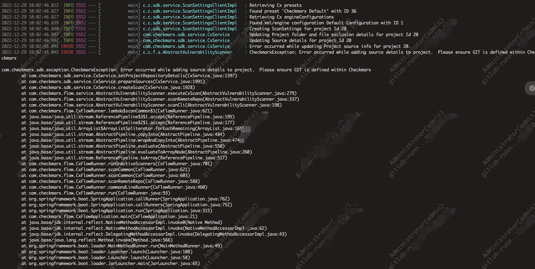 Checkmarxexception Error Occurred While Adding Source Details To Project Please Ensure Git Is