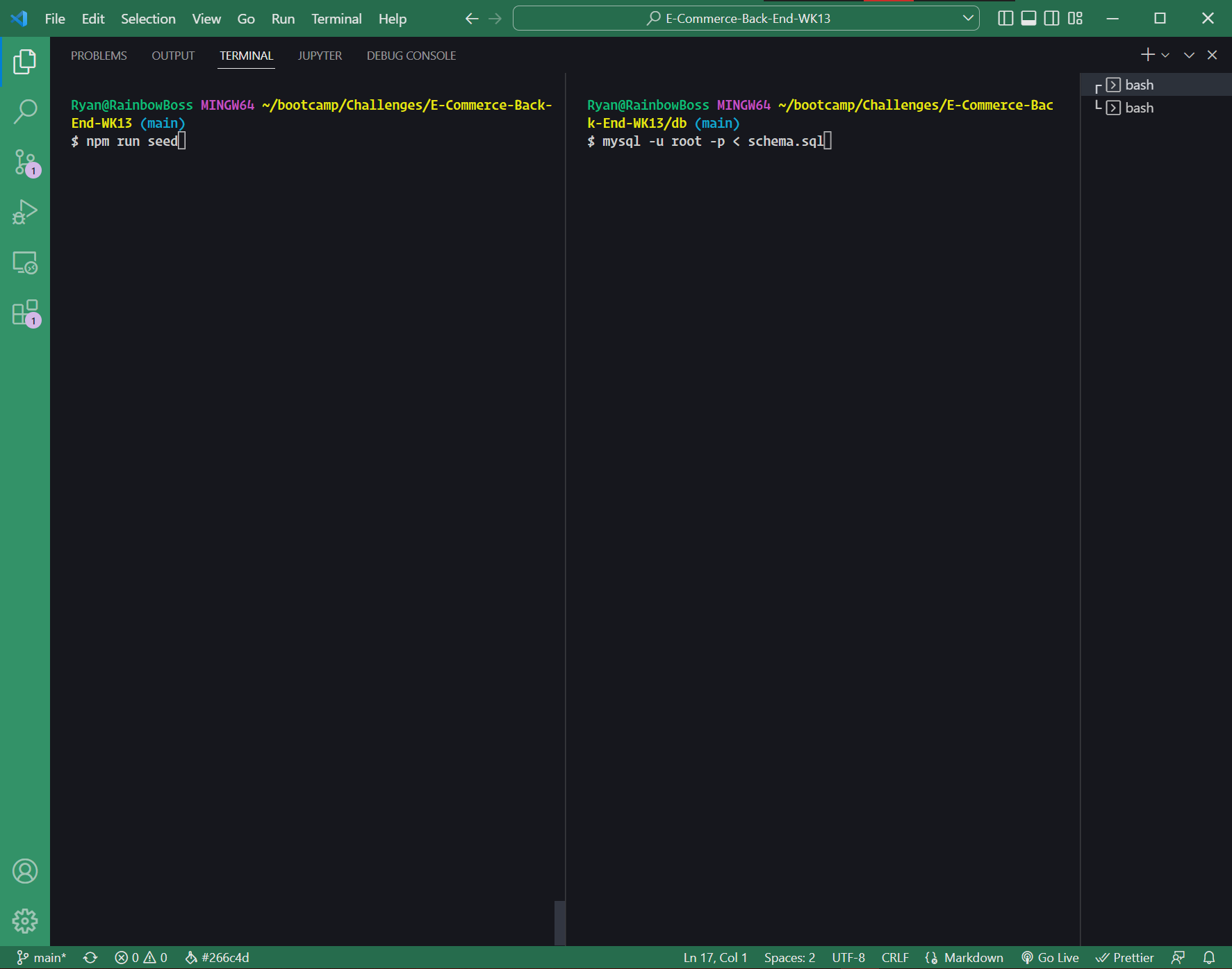 GitHub - RyanTrian/E-Commerce-Back-End-WK13