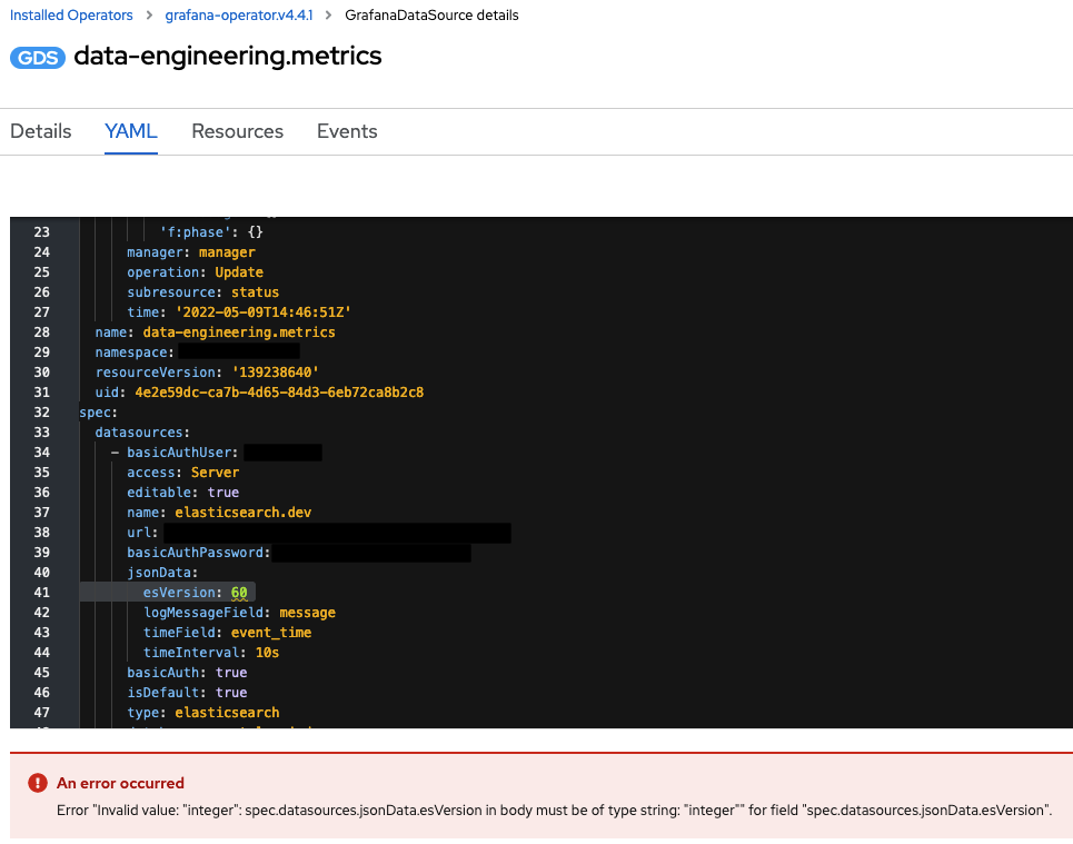 Bug Esversion Type Constraint Conflict In Grafanadatasource Provisioning · Issue 753
