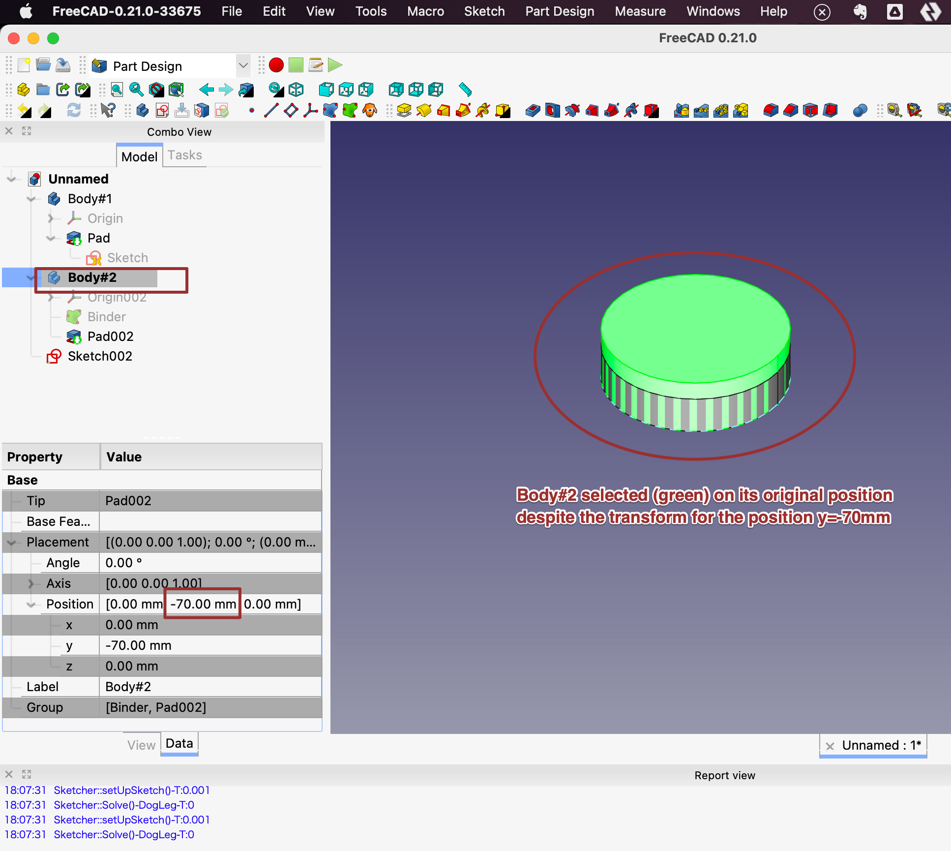 [Problem] Issue with Transformation tool on a Body · Issue #10397 · FreeCAD/FreeCAD · GitHub