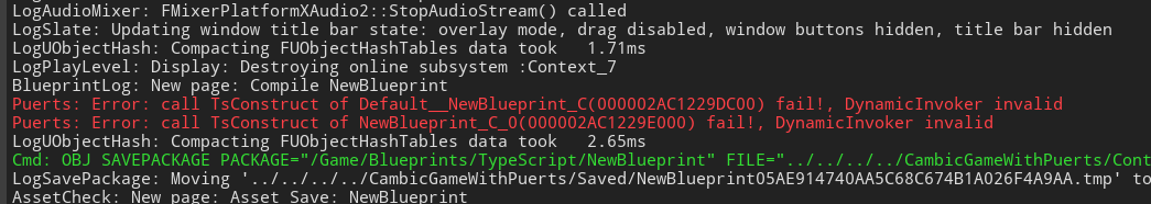 [unreal]使用蓝图继承Ts的类之后，每次编译蓝图都会提示call TsConstruct fail · Issue #613 · Tencent/puerts · GitHub