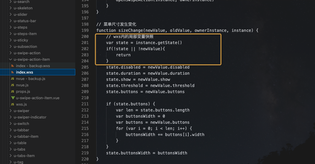 使用 u-swipe-action 组件报错，[渲染层错误] TypeError: Cannot read property 'nv_disabled' of undefined at nv ...