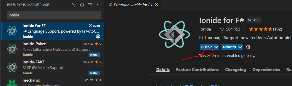 Ionide suddenly ceased working · Issue #1732 · ionide/ionide-vscode-fsharp · GitHub