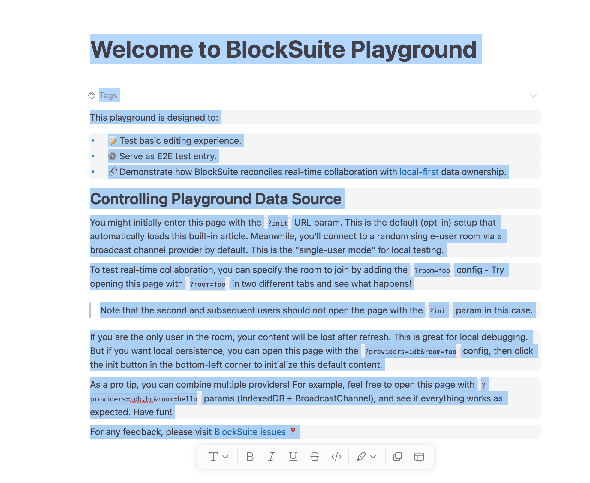 Blocks selection with `⌘+aa` unexpected behavior · Issue #4068 · toeverything/blocksuite · GitHub
