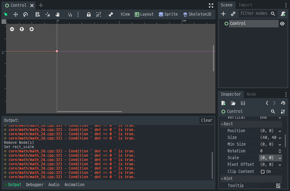 Control With Scale 00 Causes Error In Editor · Issue 18087 · Godotenginegodot · Github