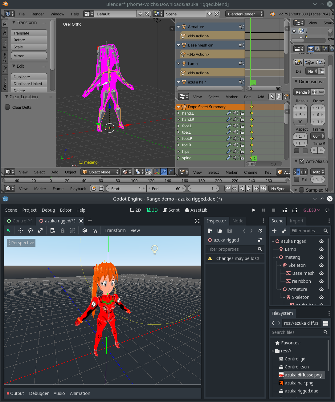 Test model comes pretty broken when importing on godot. · Issue #106 ...
