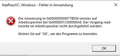 Crash with read error in main memory on specific URL · Issue #1114 · keepassxreboot/keepassxc ...