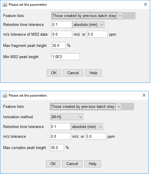 Equivalents of fragment and complex search from MZmine 2.51 in MZmine 3.4.27 ? · Issue #1332 ...