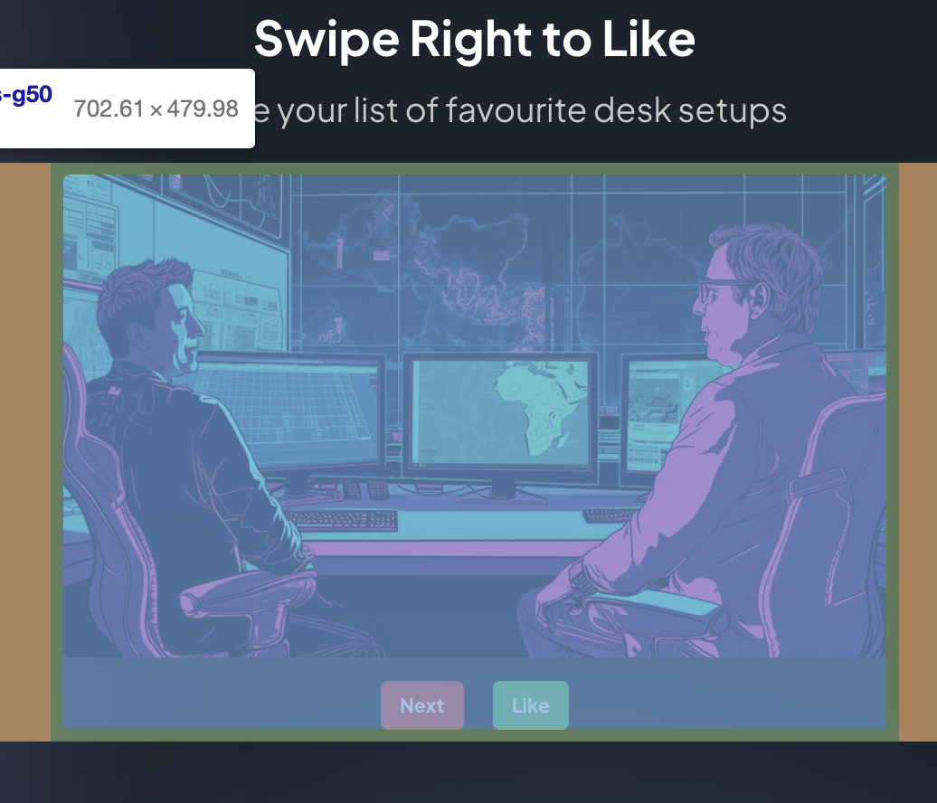 swipe page - add container/card around/behind the image & like buttons · Issue #123 · bitcraft3r ...