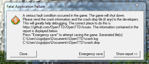 Fatal Application Error · Issue #9064 · OpenTTD/OpenTTD · GitHub