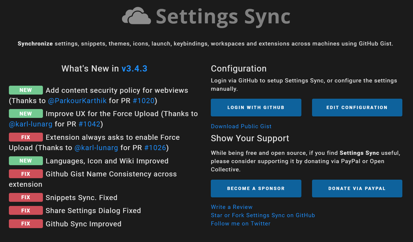 How can we manually open the Welcome Screen and Settings Sync webview-panels? · Issue #1087 ...