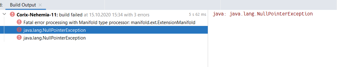 Compiler Fatal Error Processing With Manifold Type Processor Manifold 9243