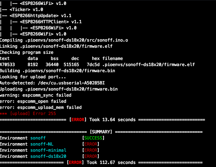 Error 255 - Tasmota · Issue #2099 · arendst/Tasmota · GitHub
