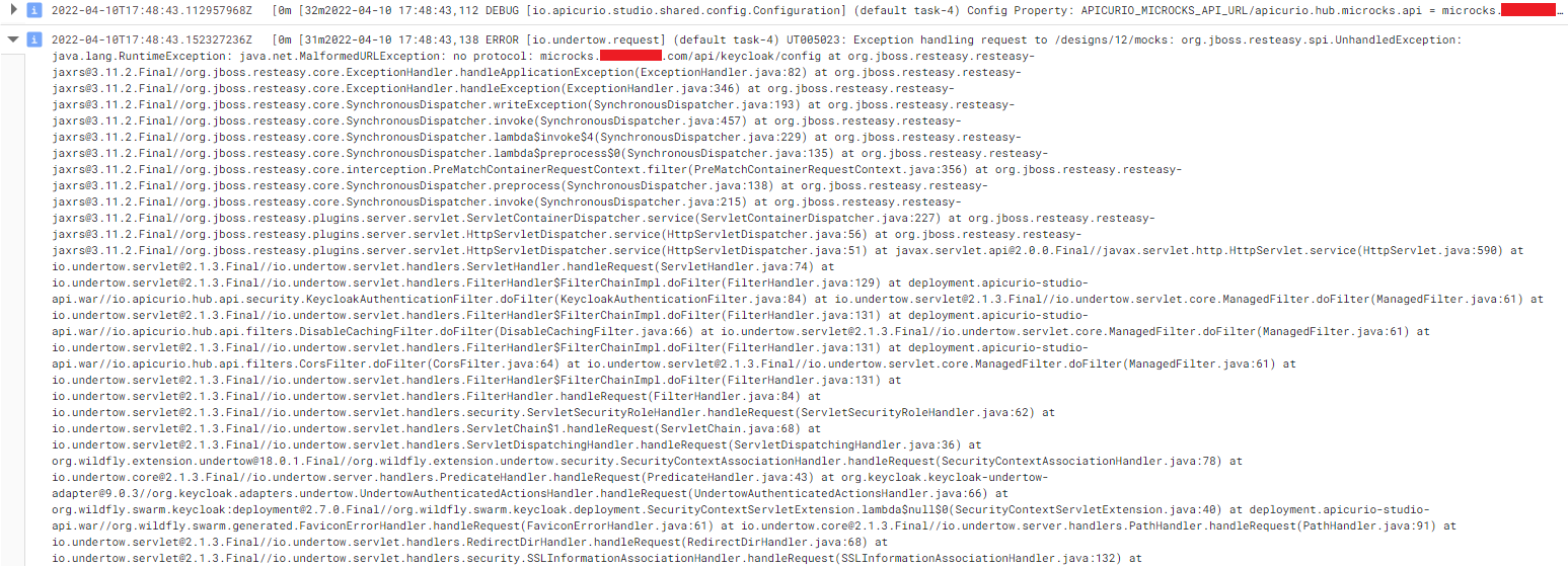 Error 500 when integrating with Microcks · Issue #1876 · Apicurio/apicurio-studio · GitHub