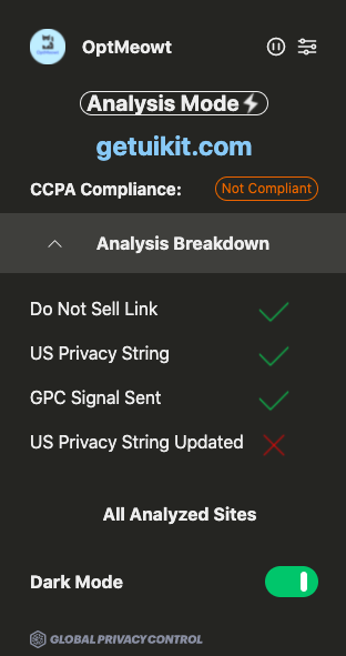 Implement site analysis breakdown page and analysis popup and connect those to the backend ...