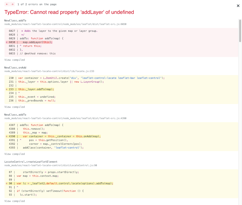 Doesn't work with react-leaflet v2 · Issue #6 · thijssmudde/react-leaflet-locate-control · GitHub