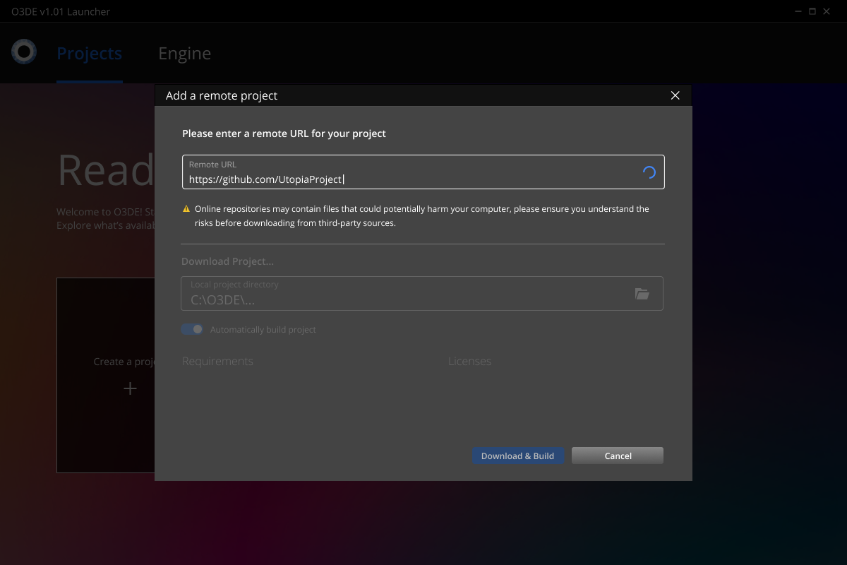[Project Manager] There is no indicator that the Project Manager is processing a remote source ...