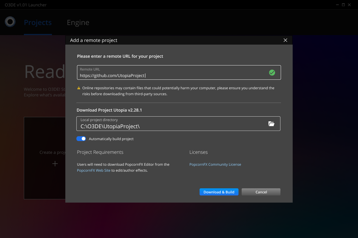 [Project Manager] There is no indicator that the Project Manager is processing a remote source ...