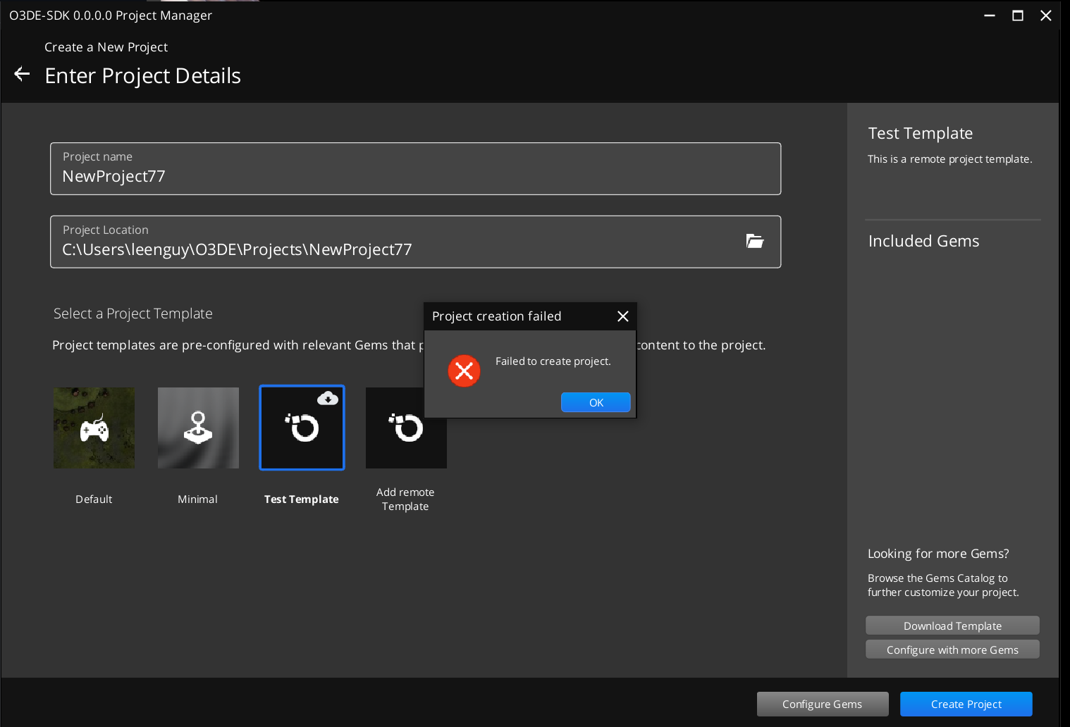 Unhelpful error message is displayed when creating Project from remote Template · Issue #11647 ...