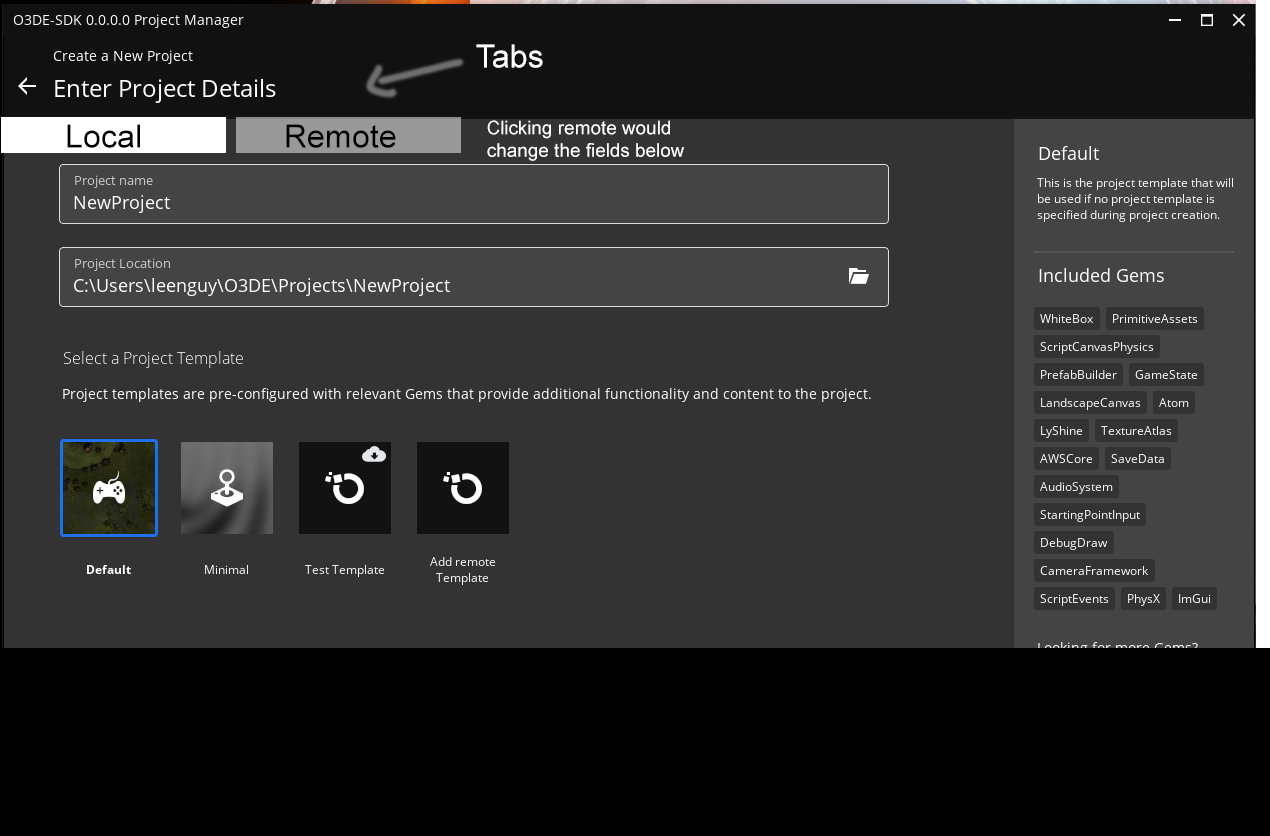 Feature Request: To align the Add new Remote Projects UI to be similar to the Create a New ...