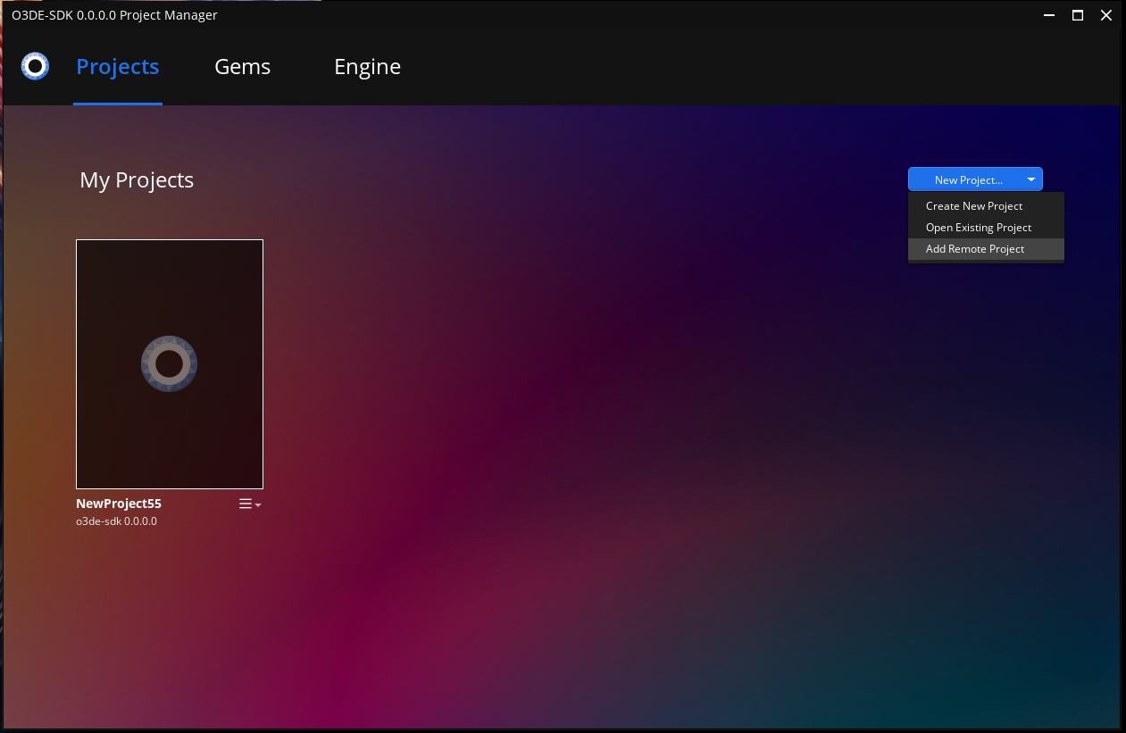 Feature Request: Adjustment to New Project Dropdown options in O3DE Project Manager · Issue ...