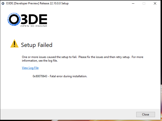 Bug Report: Installing O3DE to D Drive causes an error · Issue #12830 · o3de/o3de · GitHub