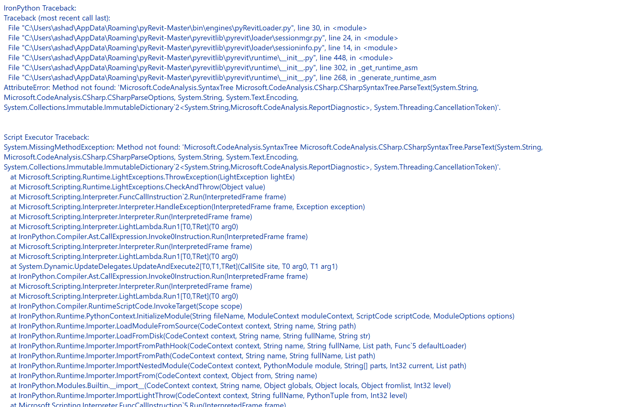 Error Loading Pyrevit · Issue 1223 · Pyrevitlabspyrevit · Github
