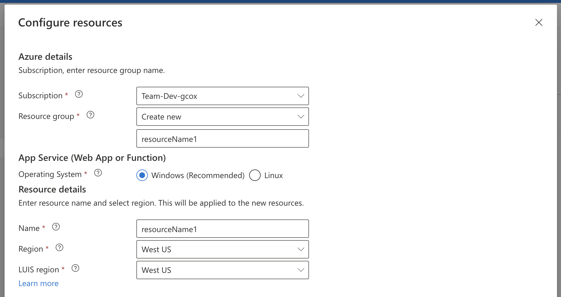 The resource 'qna_maker' already exists in location 'westeurope' in resource group 'name'. A ...