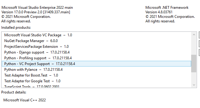 The ‘CctSharedPackage’ package did not load correctly · Issue #6567 · microsoft/PTVS · GitHub