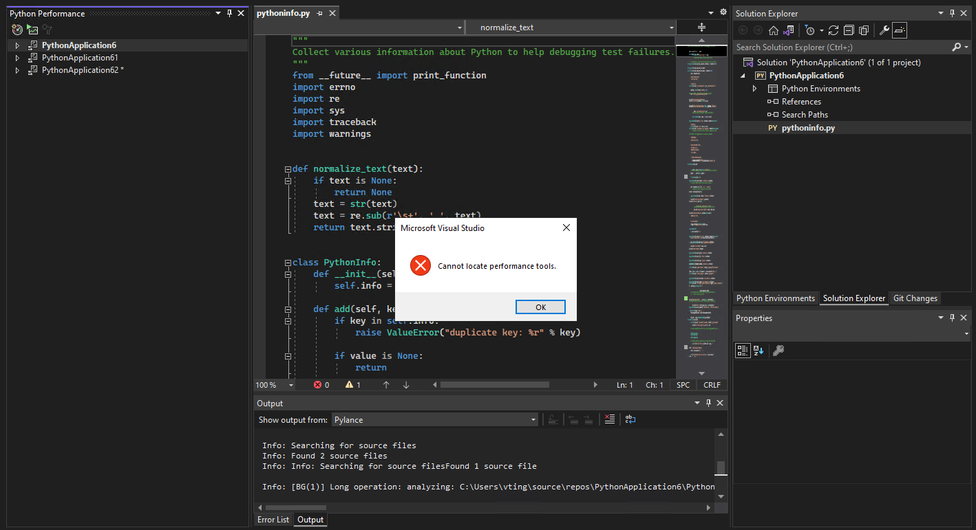 Cannot Locate Performance Tools · Issue 6564 · Microsoftptvs · Github