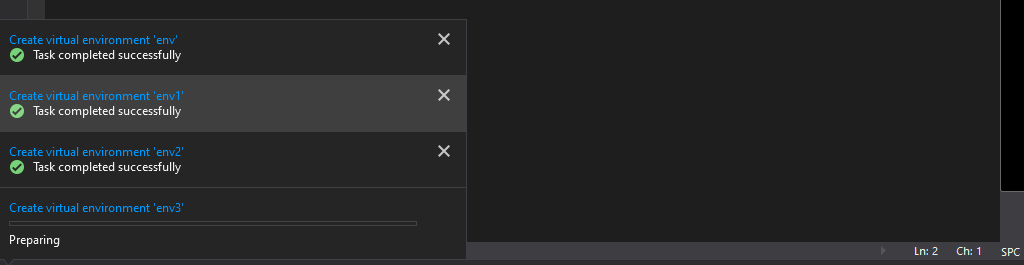 The Output Window Is Not Displayed When Creating Env Active Environment Is Python27 · Issue 2074