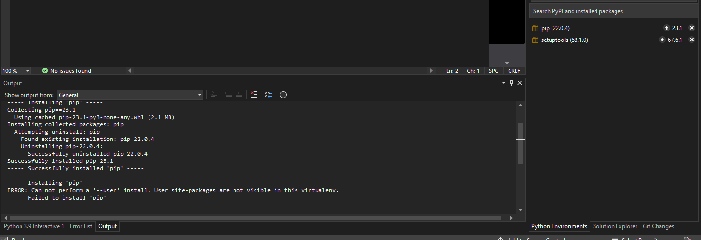 Fail To Manage Pip Packages For A Virtual Environment · Issue 7519 · Microsoftptvs · Github 